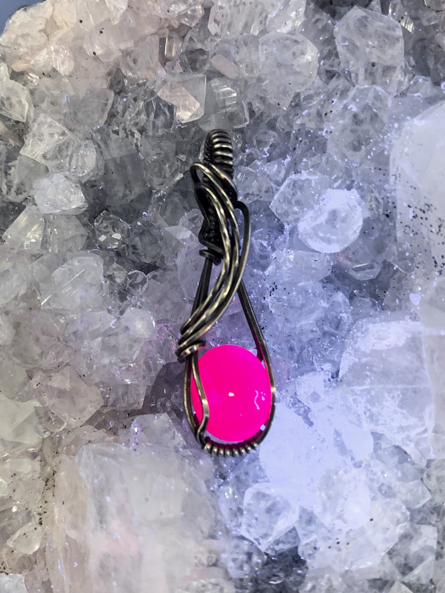 Ruby Wire Wrap Pendant - Oxidized Sterling Silver - Handmade – Mineralogy